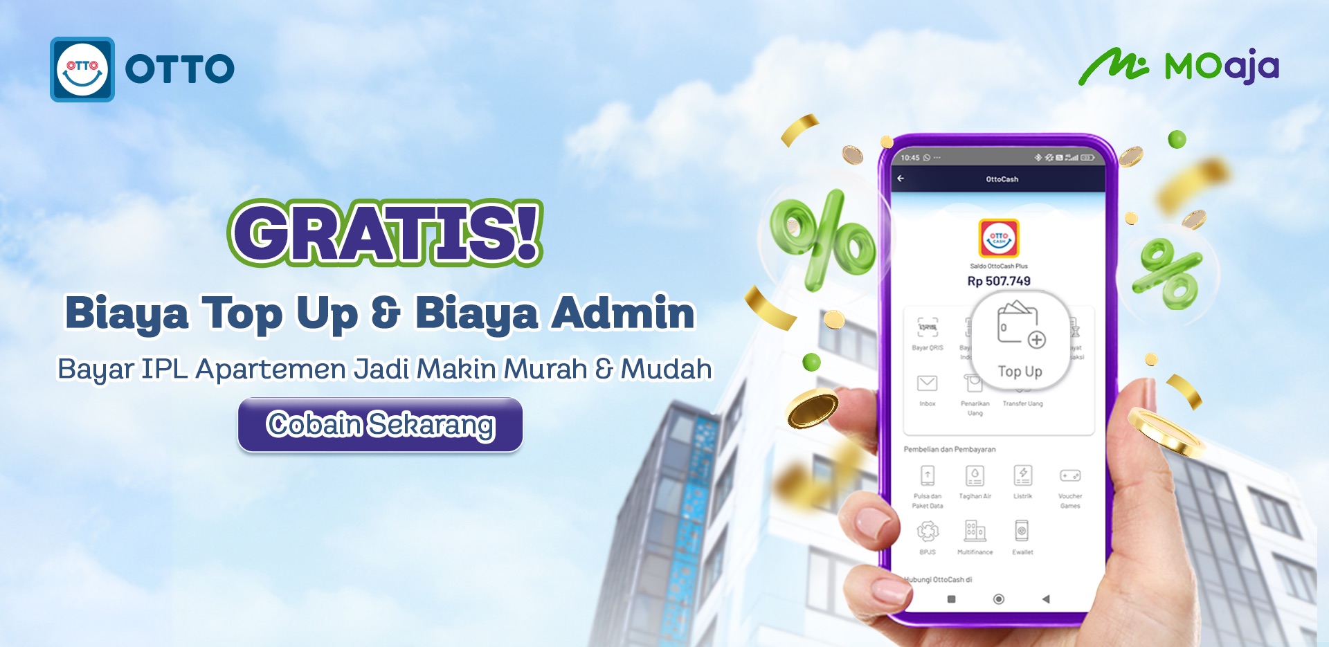 Promo Gratis Top Up di Apps MOaja - Otto